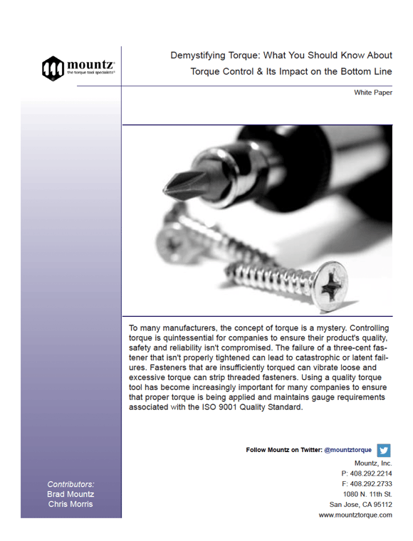 Mountz Torque White Paper: Demystifying Torque Mountz Torque White Paper: Demystifying Torque